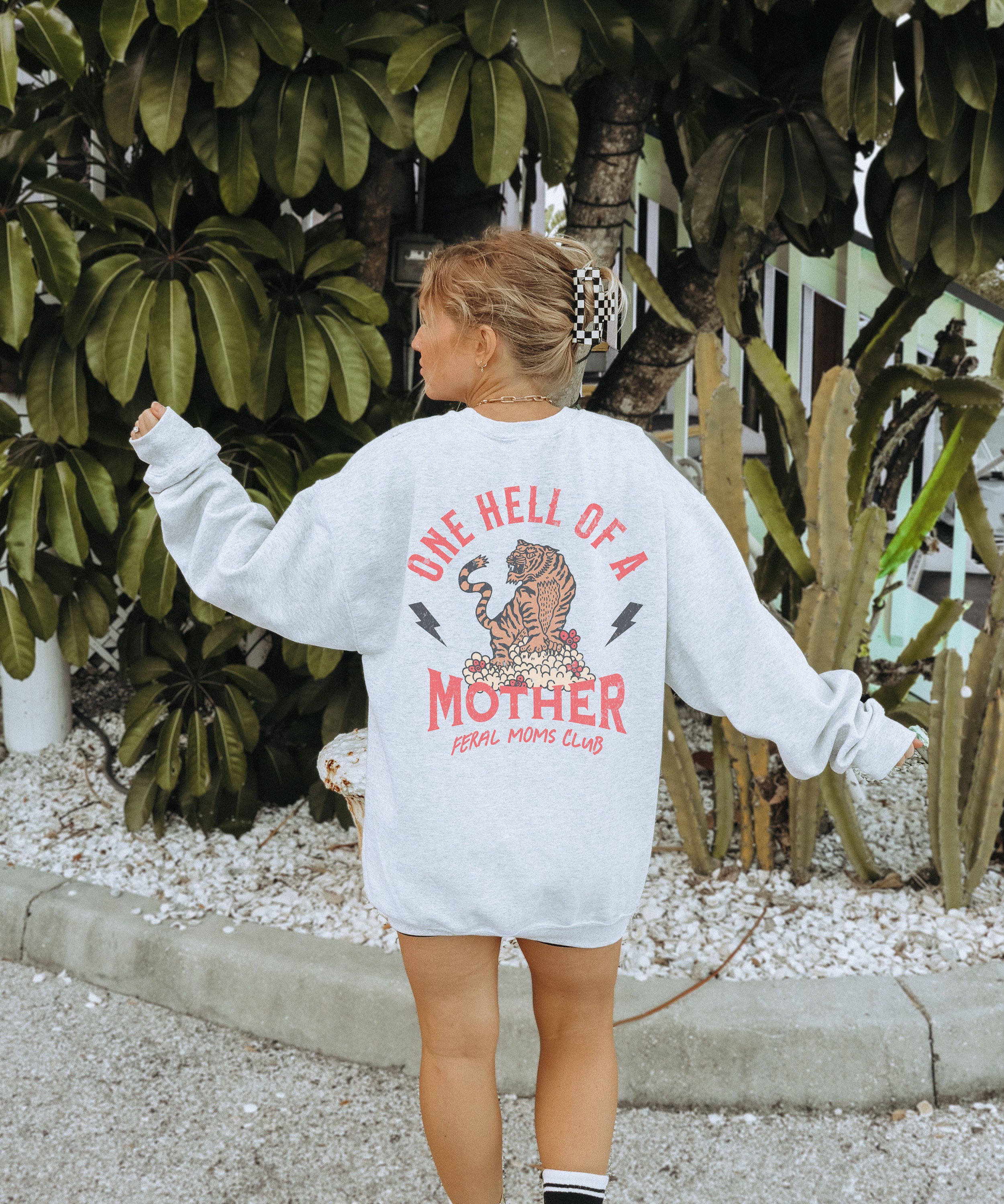 One Hell of A Mother Trendy Mom Oversized Sweatshirt for Cool Mom ...