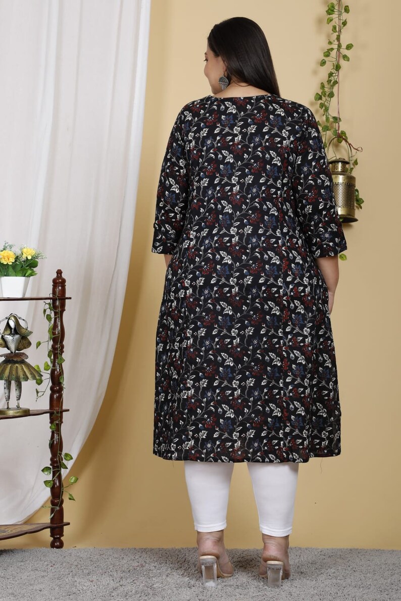 Plus Size Aline Kurti Tunic Top Extra Large Size With One Side - Etsy