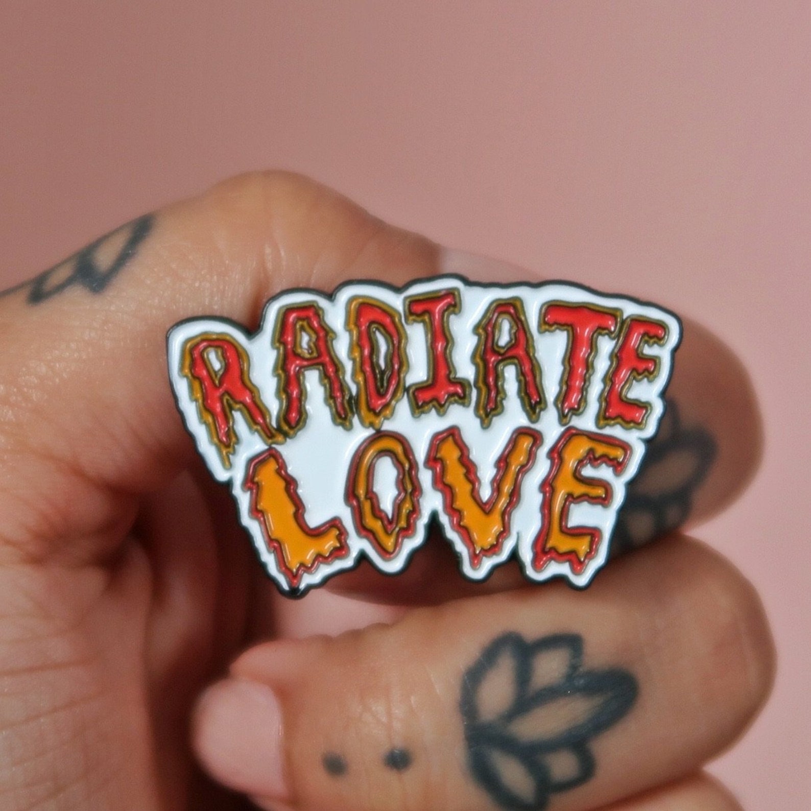 Radiate Love Enamel Pin Badge Badges Positive Word Pins - Etsy