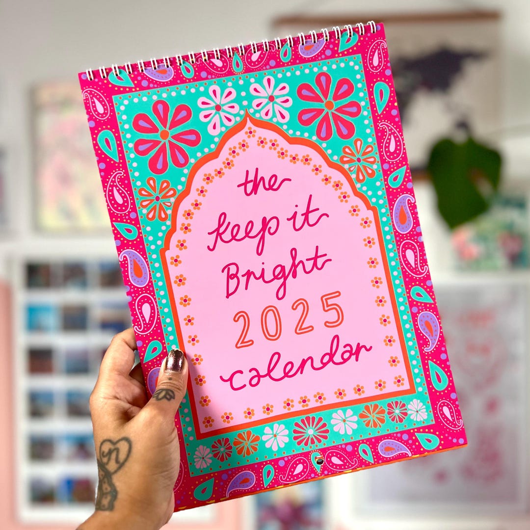 2025 A4 Wall Calendar / Planner Inspiring Positivity Colourful Cheerful ...