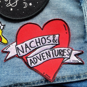 Nachos and Adventures Embroidered Patch | Heart Applique Sew-on Patches Nacho - Etsy