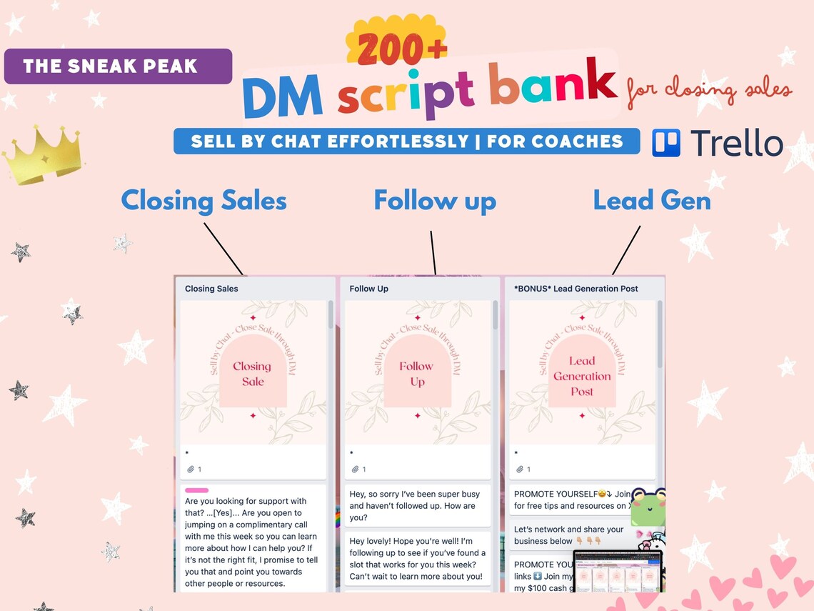 DM Sales Closing Scripts Bank for Coach Coaching Tools - Etsy