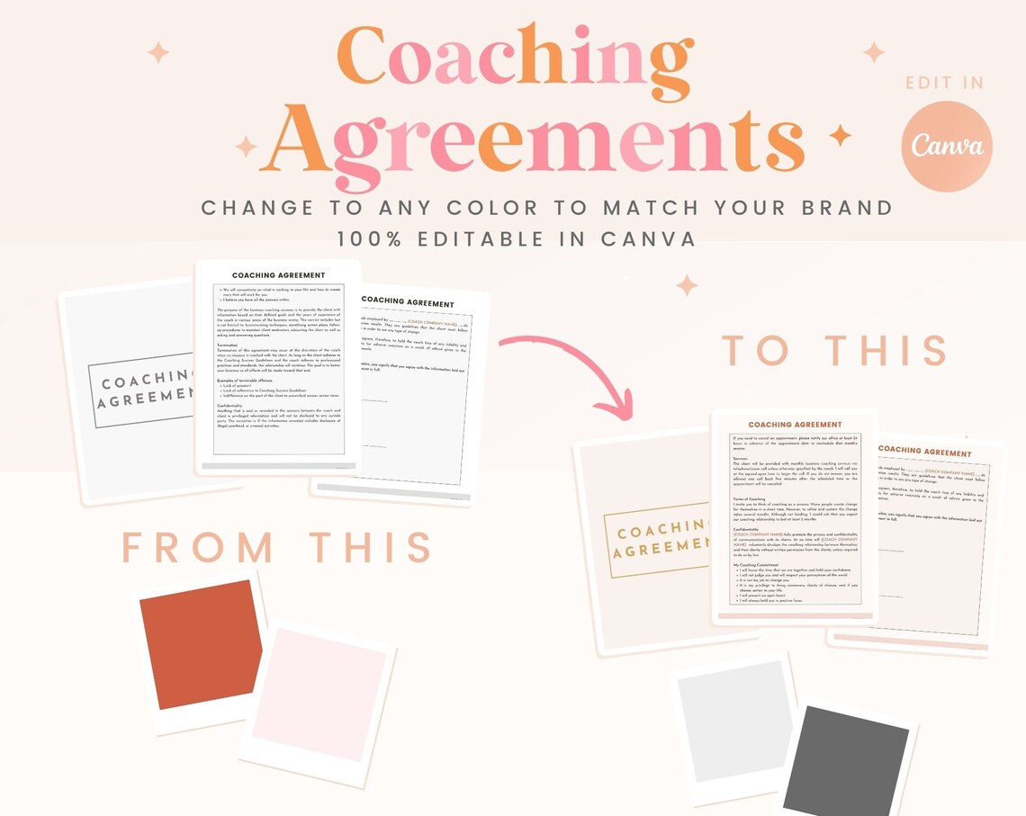 Coaching Contract Template, Coaching Agreement Template, Coaching ...