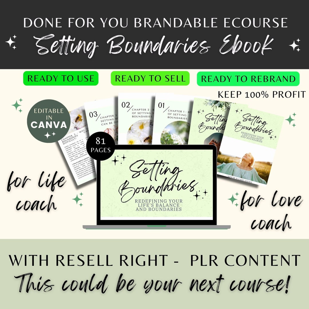 Setting Boundaries Done for You Ebook, Healthy Boundary PLR Workbook ...
