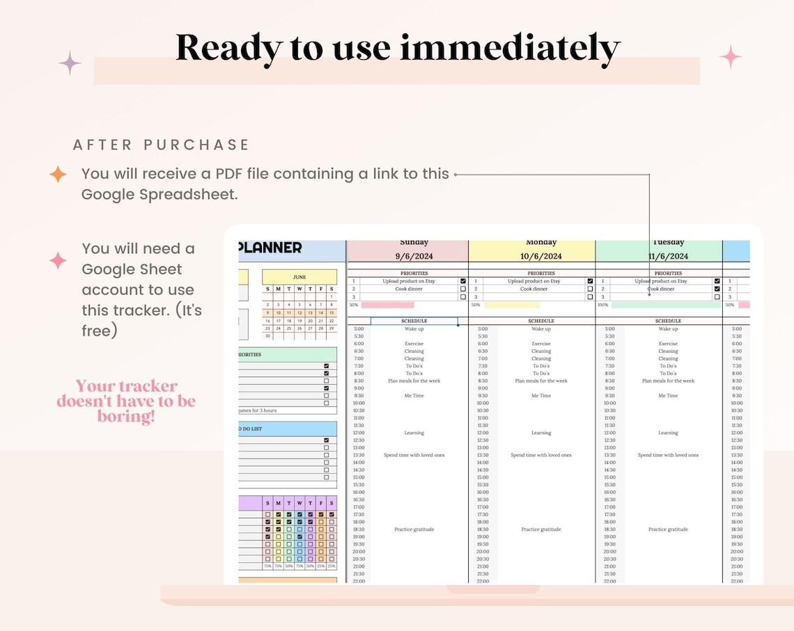 Daily Weekly Plan Spreadsheet Weekly Schedule Google Sheets Template ...