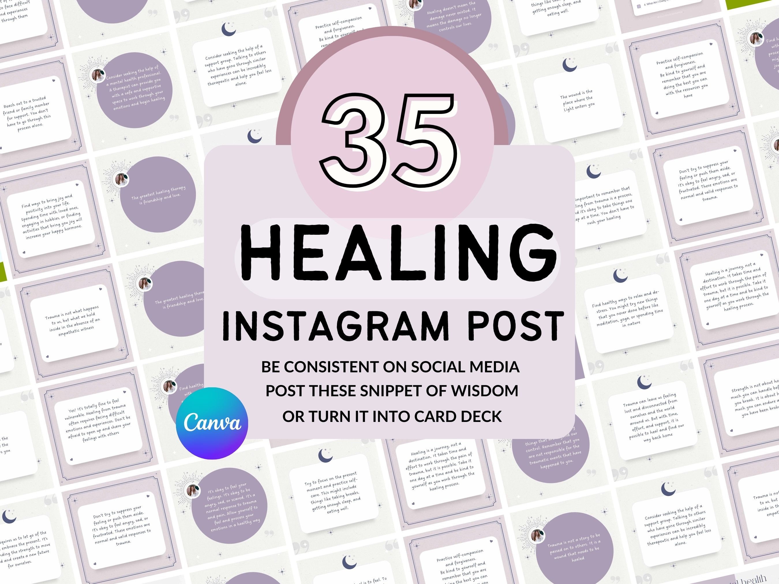 Healing Instagram Post Life Coach Healing Trauma CANVA Templates | Life ...