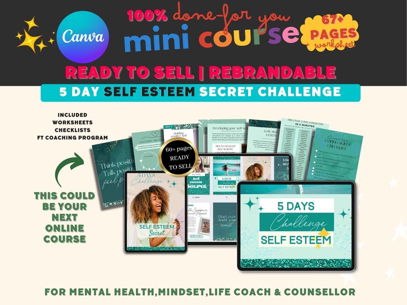 Done for You | Self Esteem Workbook Life Coaching Tools| Brandable ...