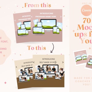Mock up Canva Template for Coaches, Course Creator Mockups,digital ...