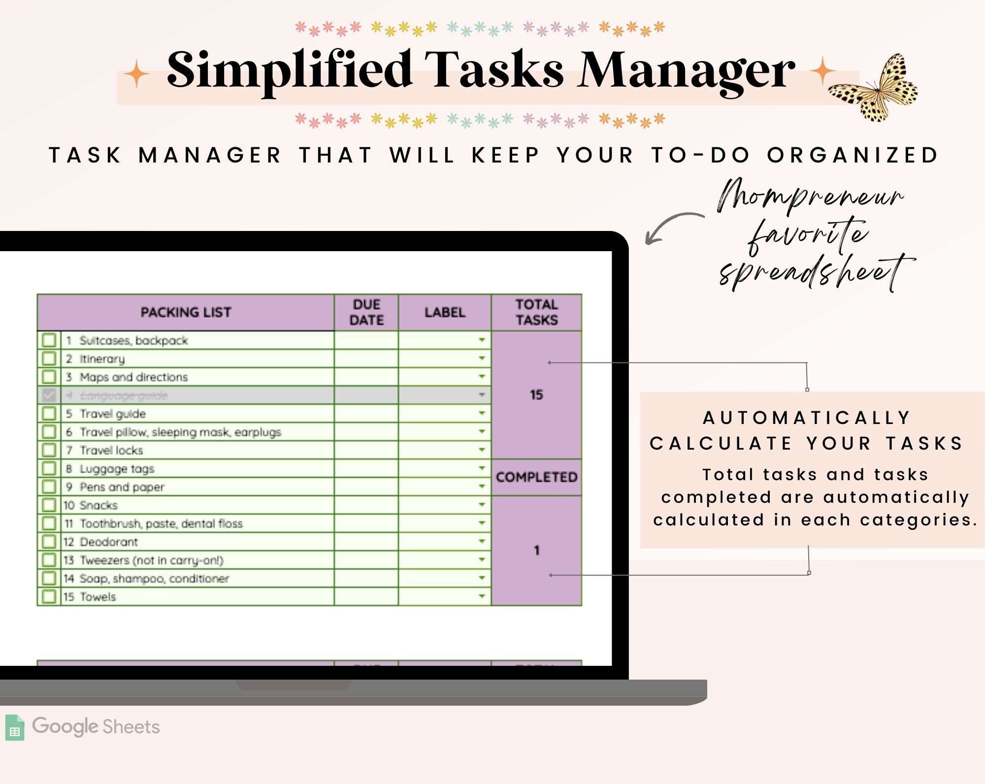 ADHD To-do List | Google Sheets Tasks Manager Spreadsheet | Get Things ...