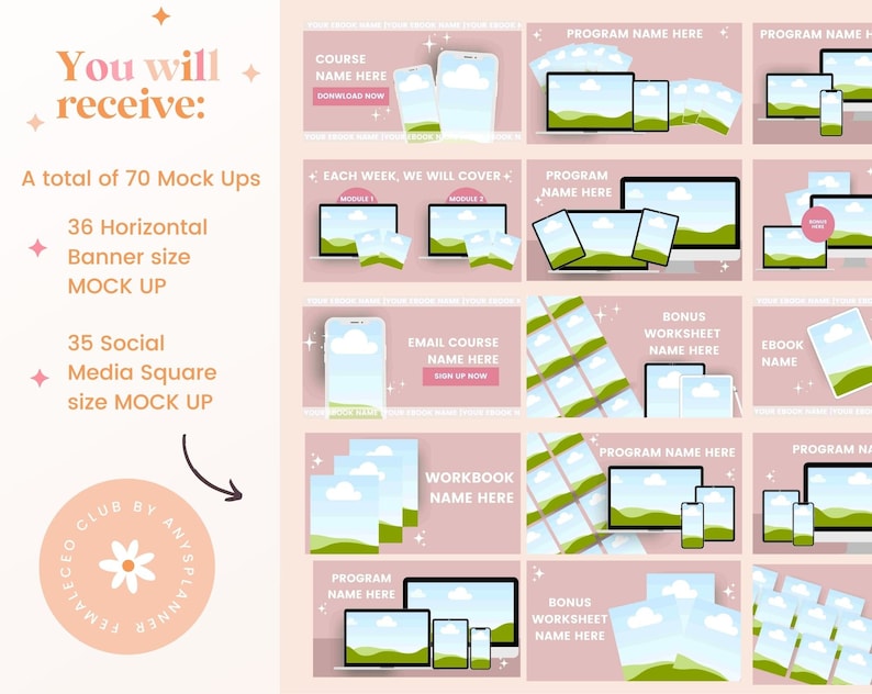Mock up Canva Template for Coaches Course Creator - Etsy UK