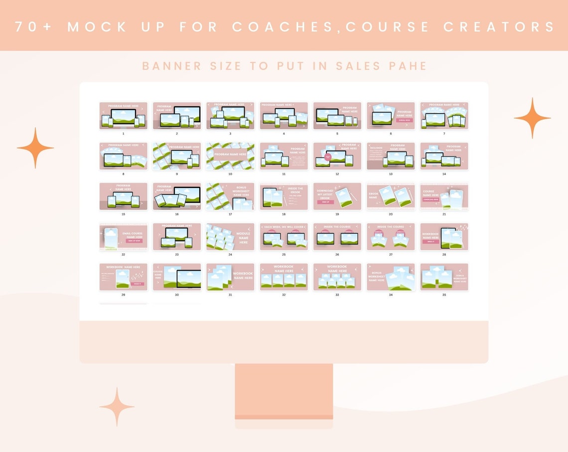 Mock up Canva Template for Coaches, Course Creator Mockups,digital ...