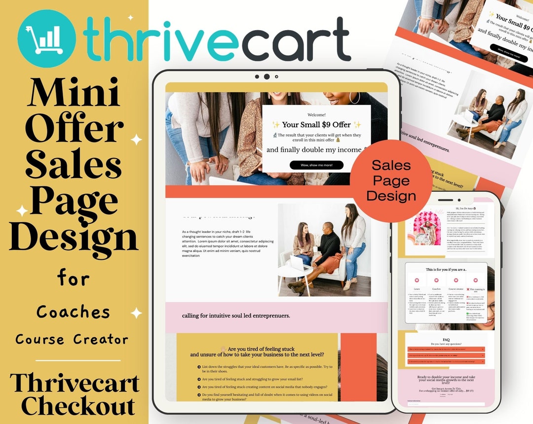 Thrivecart Sales Page Template for Mini Offer Thank You Page Template ...