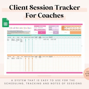 Client Session Tracker Spreadsheet for Coaches, CRM, Client Management ...