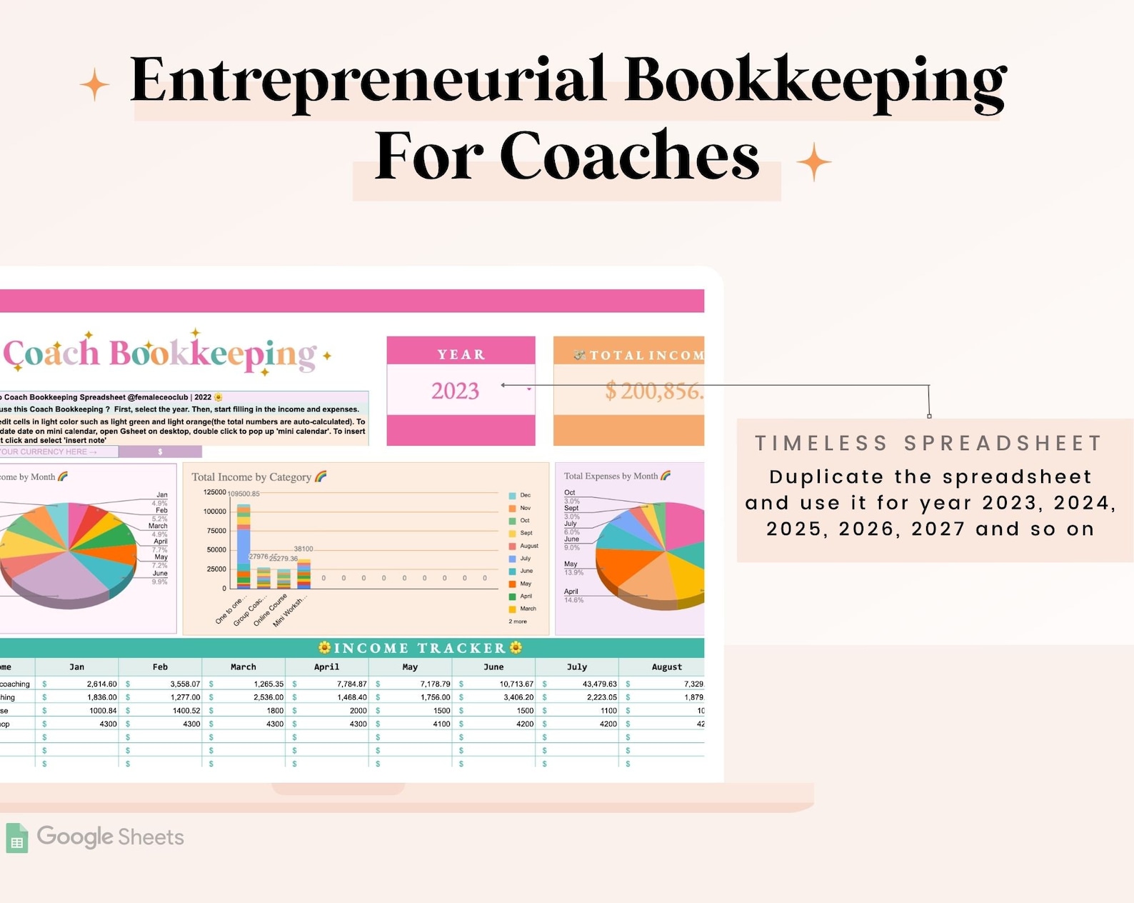Bookkeeping Spreadsheet for Coaches,small Business Bookkeeping Google ...
