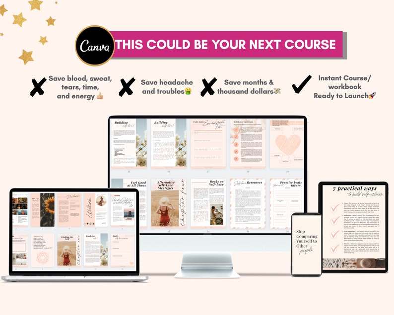 Self Love Workbook Canva Template Brandable Ecourse |doneforyou ...