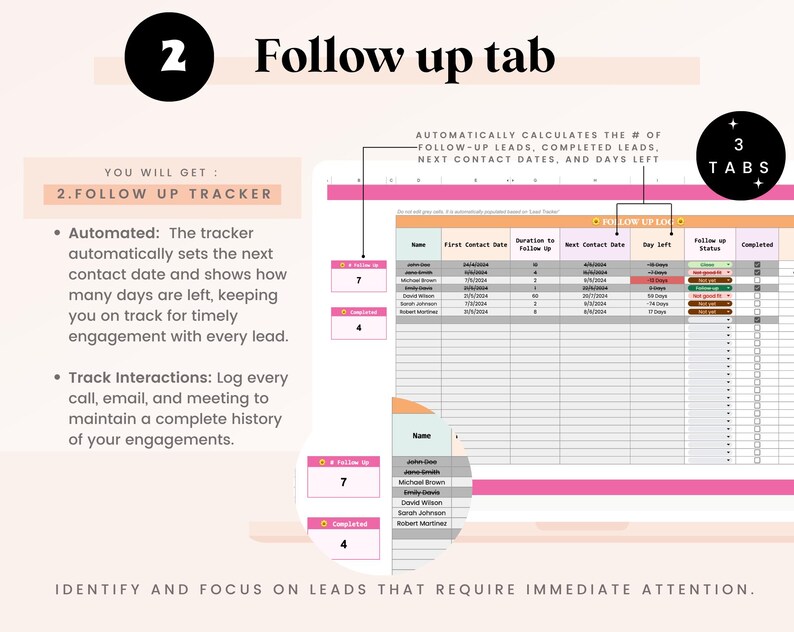 Lead Tracker Spreadsheet for Coaches, CRM, Client Relationship ...