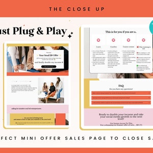 Thrivecart Sales Page Template for Mini Offer + Thank You Page Template ...