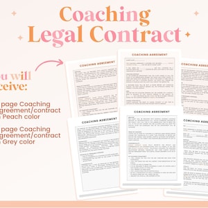 Coaching Contract Template, Coaching Agreement Template, Coaching ...
