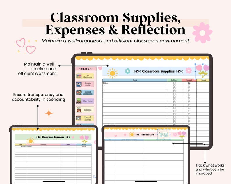 Teacher Student Planner Google Sheets Tracker | Teacher Planner ...