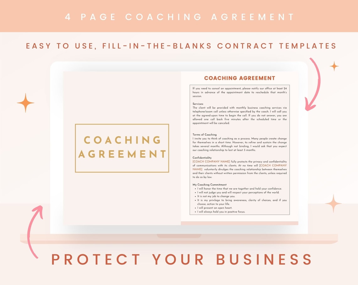 Coaching Contract Template, Coaching Agreement Template, Coaching ...