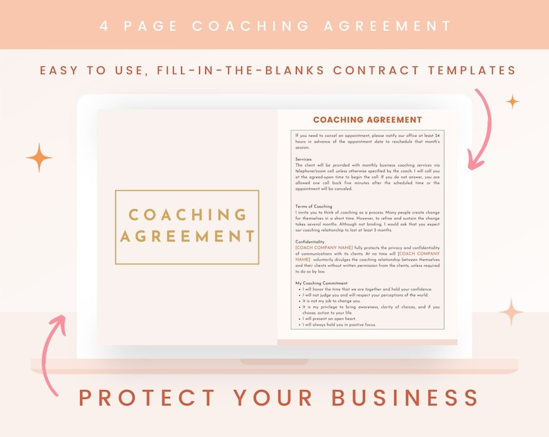 Coaching Contract Template, Coaching Agreement Template, Coaching ...