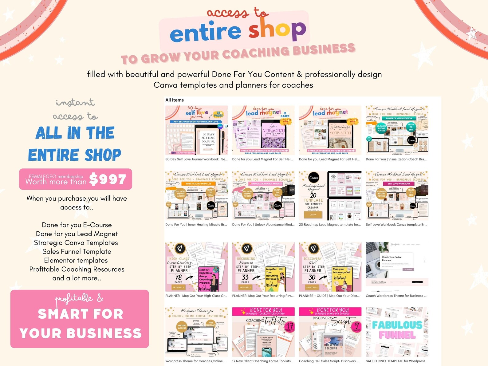 Entire Shop Access | All Brandable Coaching Program and Course, Canva ...