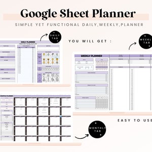 Daily Weekly Schedule Spreadsheet Daily Planner Google Sheets Template ...