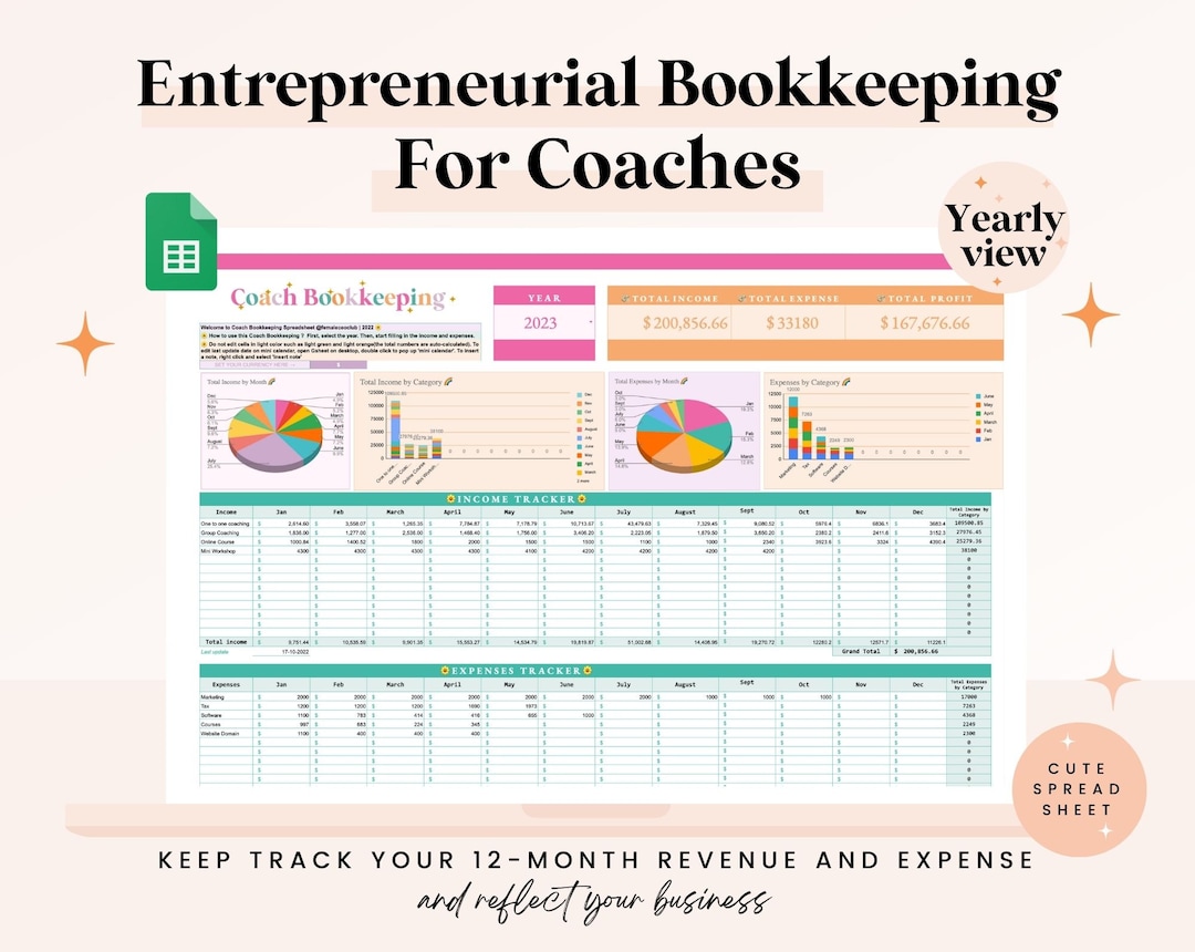 Bookkeeping Spreadsheet for Coaches,small Business Bookkeeping Google ...