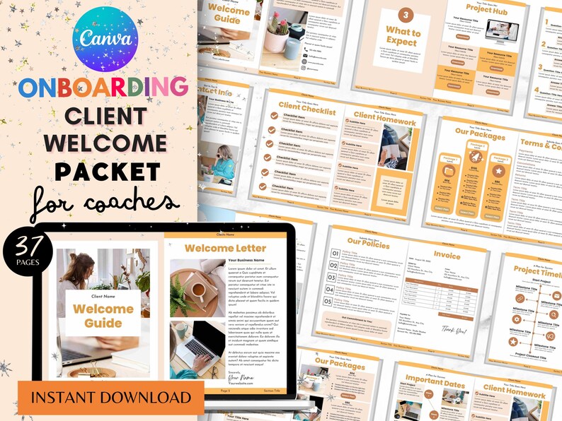 Client Welcome Packet Template |client Onboarding Canva Template ...