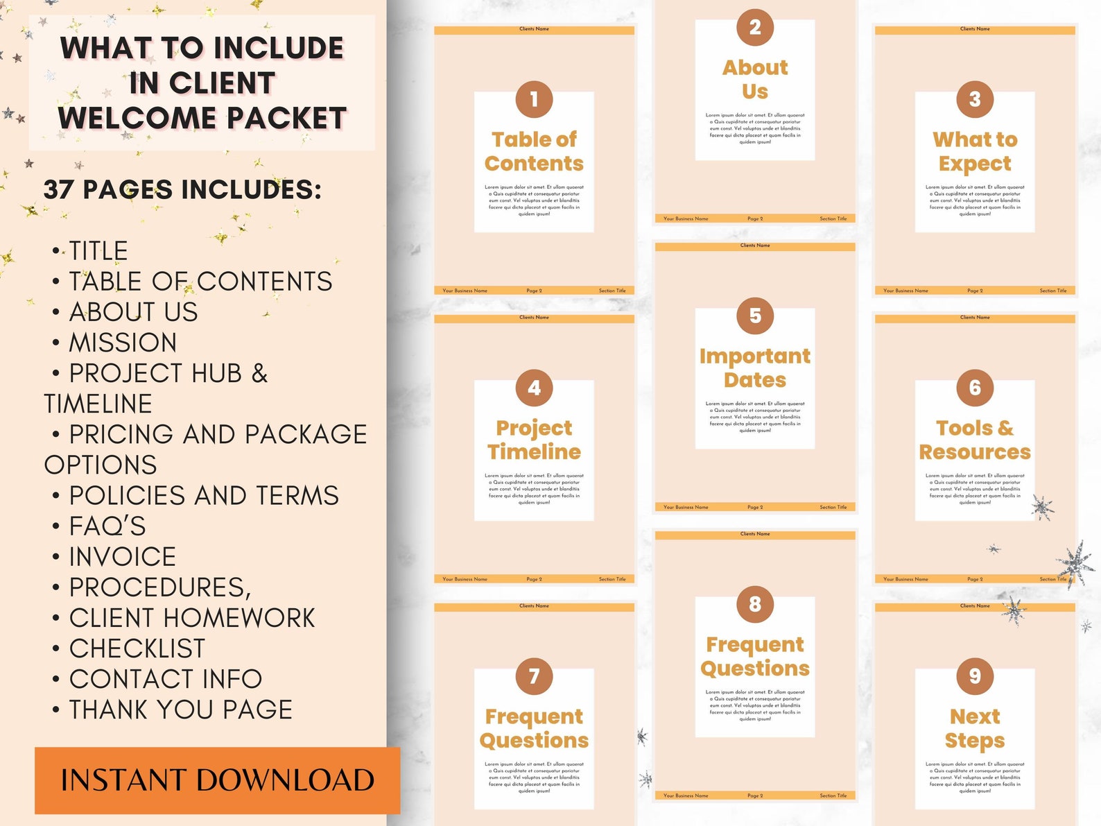 Client Welcome Packet Template |client Onboarding Canva Template ...