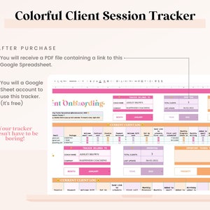 Client Session Tracker Spreadsheet for Coaches, CRM, Client Management ...