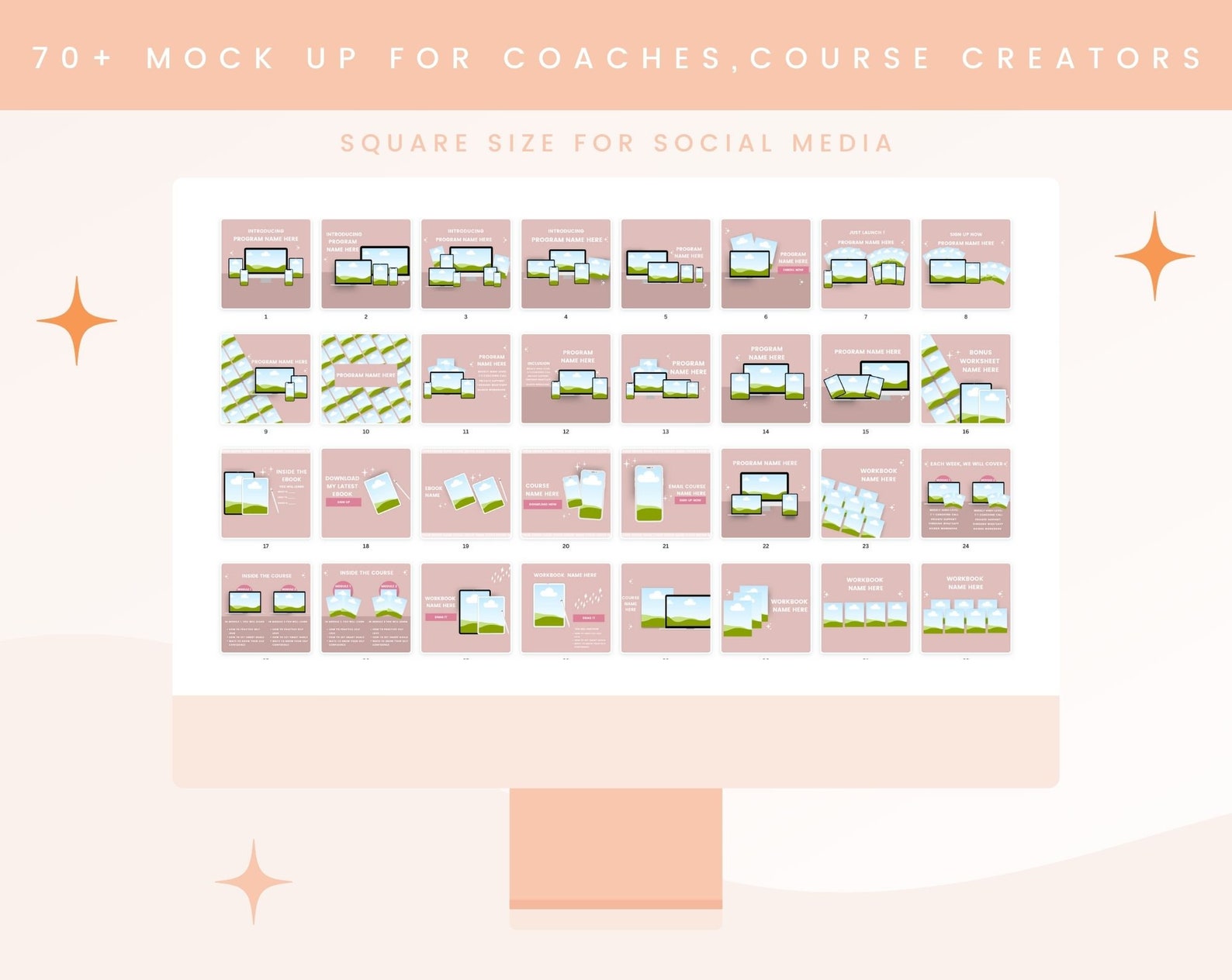 Mock up Canva Template for Coaches, Course Creator Mockups,digital ...