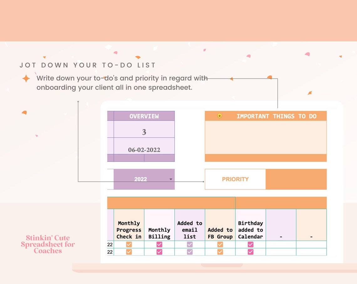 Client Onboarding Tracker Spreadsheet for Coaches CRM Client - Etsy
