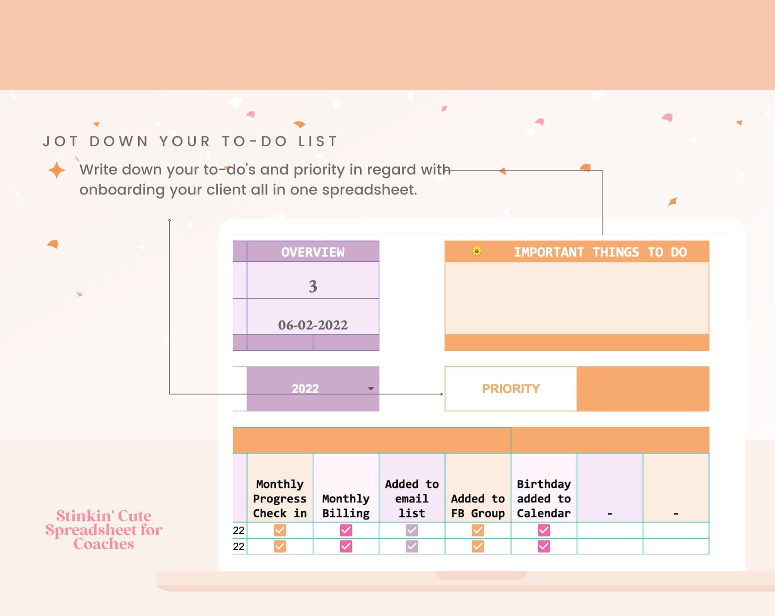 Client Onboarding Tracker Spreadsheet for Coaches, CRM, Client ...