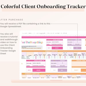 Client Onboarding Tracker Spreadsheet for Coaches, CRM, Client ...