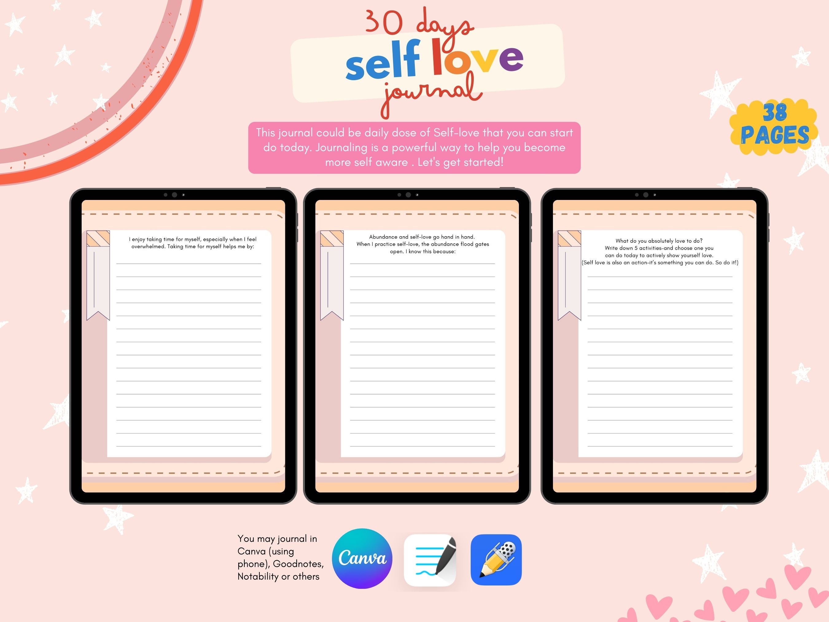 Self Love Journal Printable | 30 Day Self Love Journal Prompts| Self ...