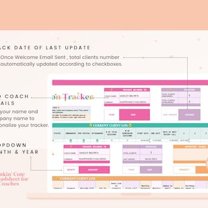 Client Session Tracker Spreadsheet for Coaches, CRM, Client Management ...