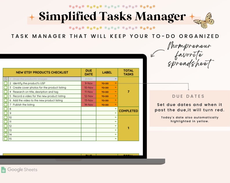 ADHD To-do List | Google Sheets Tasks Manager Spreadsheet | Get Things ...