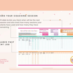 Client Session Tracker Spreadsheet for Coaches, CRM, Client Management ...
