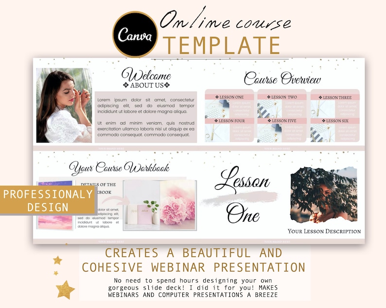 WEBINAR Canva Template, ONLINE COURSE Sales Slides Canva Online Course ...
