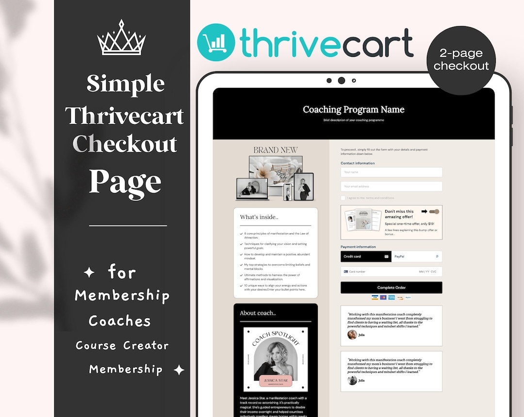 Thrivecart Simple Checkout Sales Page Template Thrivecart Checkout Page ...