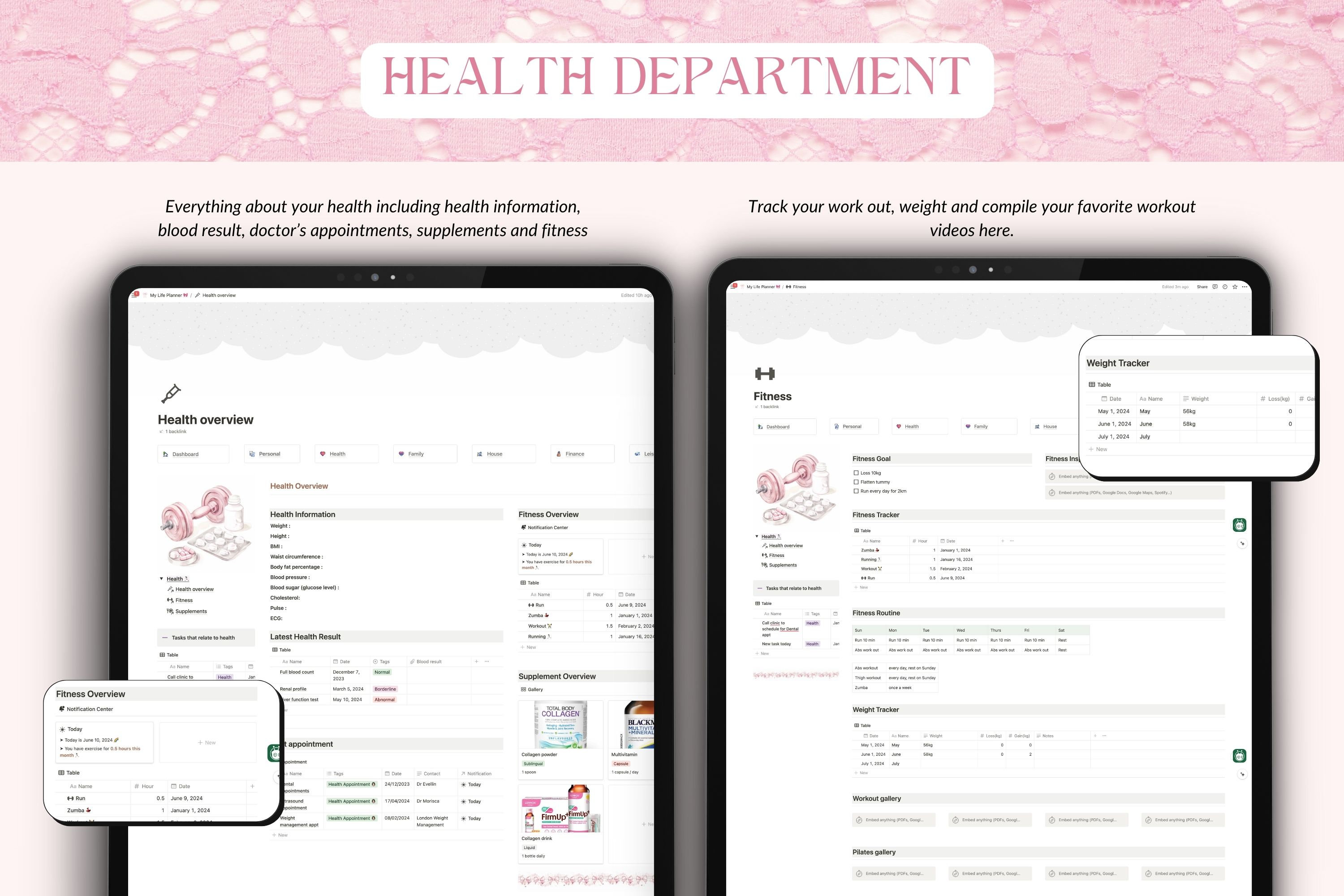 Notion Template Life Planner Coquette Aesthetic Notion Dashboard ADHD ...