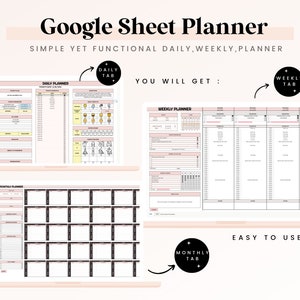 Daily Spreadsheet Google Sheet Monthly Calendar Template, Daily Weekly ...