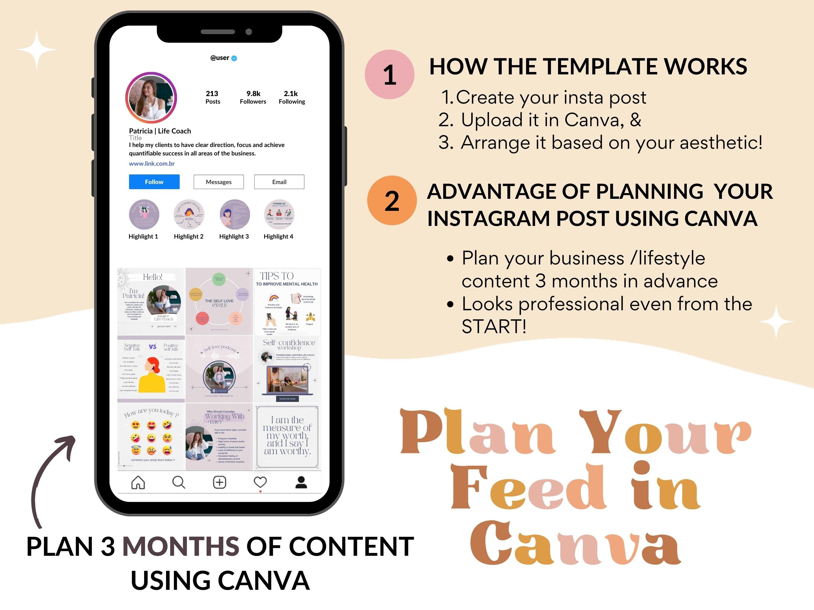 Instagram Feed Planner for Life Coach, Business Owner,service Provider ...