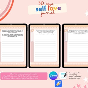 Self Love Journal Printable | 30 Day Self Love Journal Prompts| Self ...