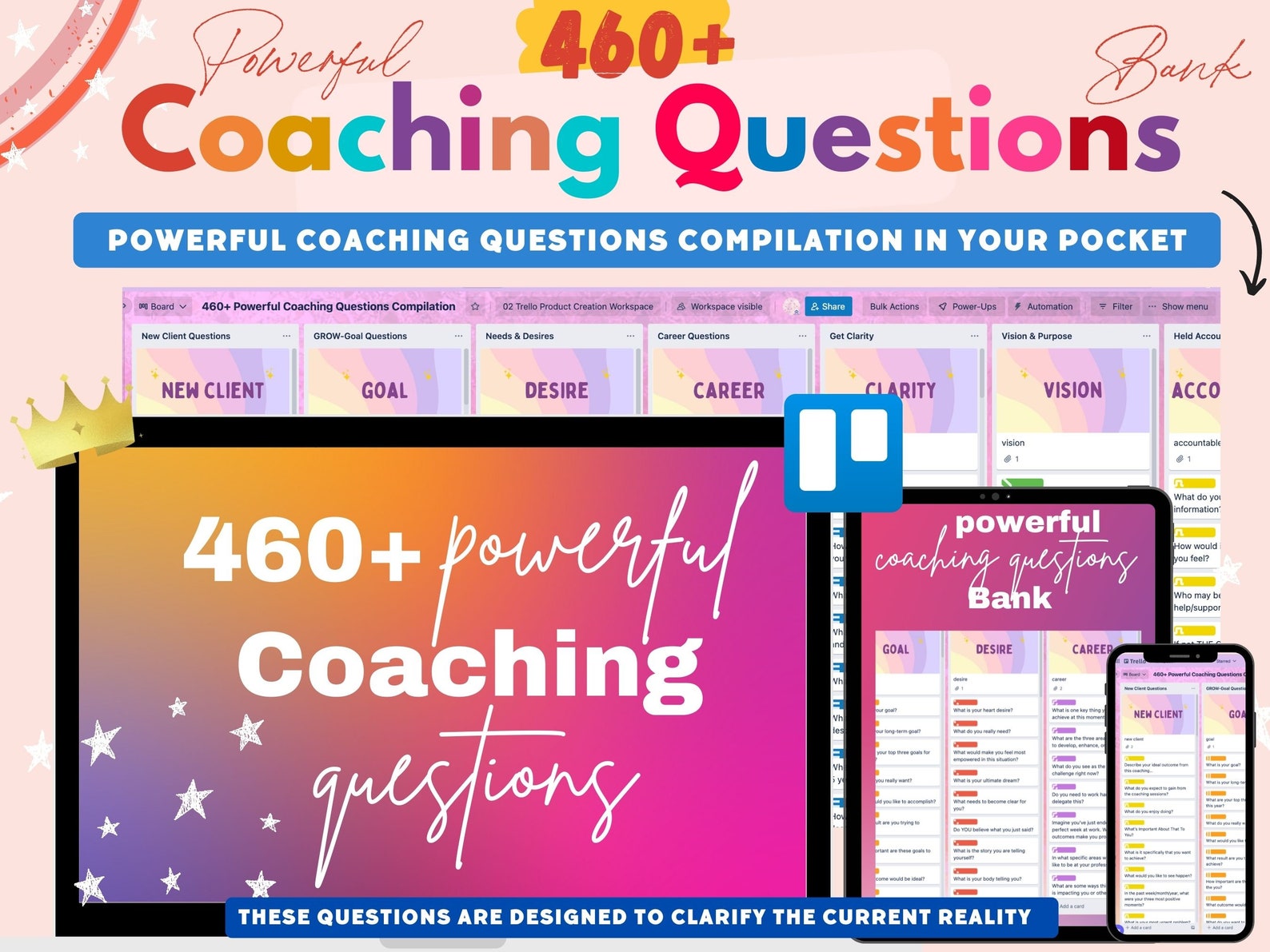 460+ Coaching Questions Compilation for Coaches in Trello, Coaching ...
