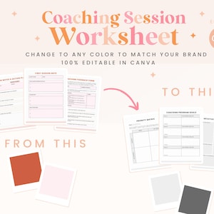 Coaching Session Worksheets |coaching Toolkit |coaching Worksheet ...