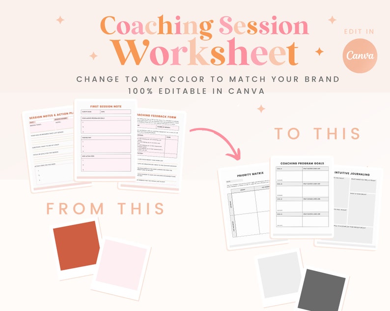 Coaching Session Worksheets |coaching Toolkit |coaching Worksheet ...