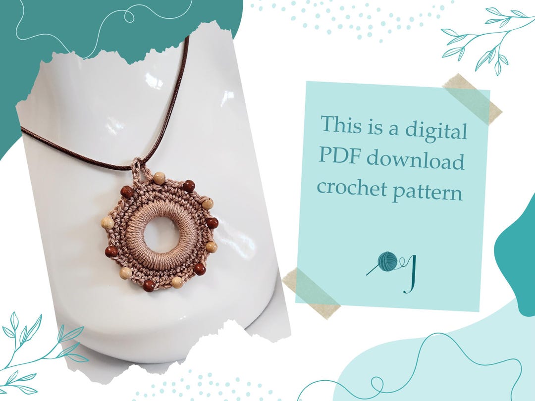 Crochet Beaded Pendant Necklace Pattern: Easy US Terms (PDF Download ...