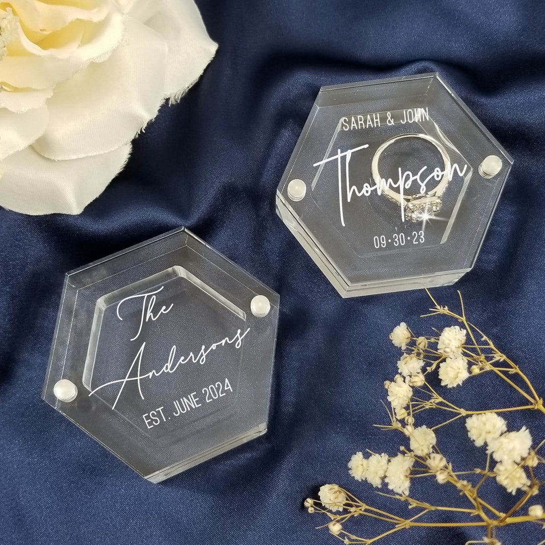 Personalized Wedding Ring Box Custom Acrylic Ring Box Custom Proposal ...